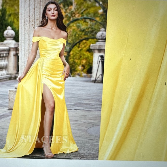 Dresses | Stacees Special Occasion Dress Yellow Size 6 New | Poshmark